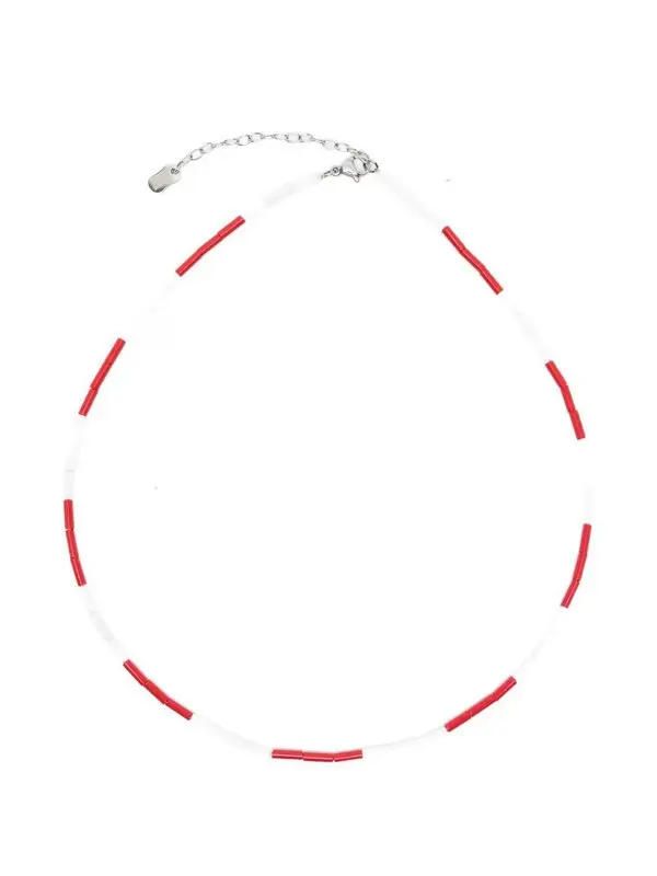 COLLANINE COLORATE Color-block Beaded Necklace - White