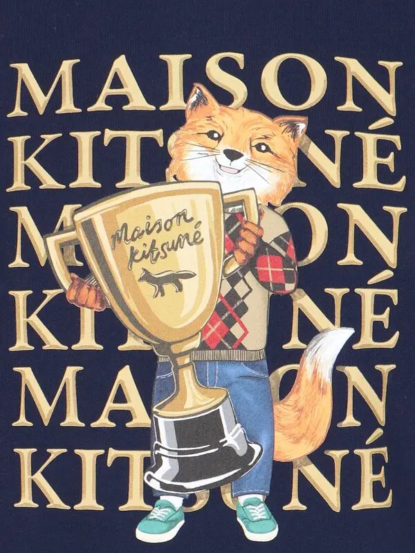Maison Kitsuné Crewneck Sweatshirt With Fox Champion Graphic