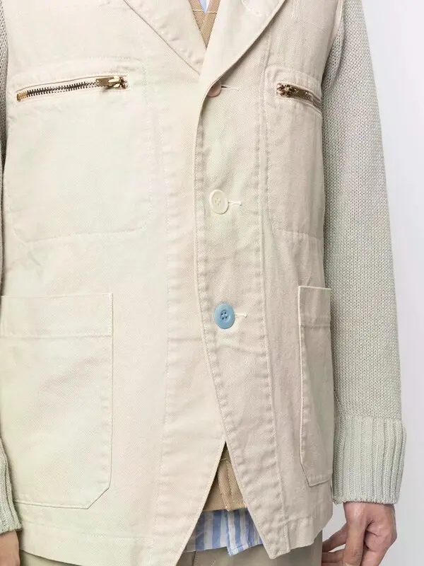 Undercover Contrasting-sleeve Cotton Blazer