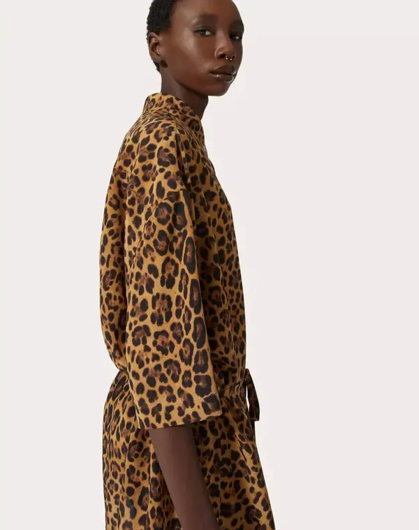 Valentino Garavani Animalier Crepe De Chine Shirt