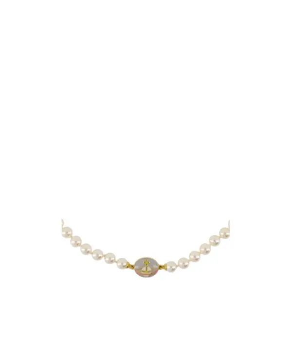 VIVIENNE WESTWOOD Loelia Embellished Pearl Necklace With Gold Orb Emblem