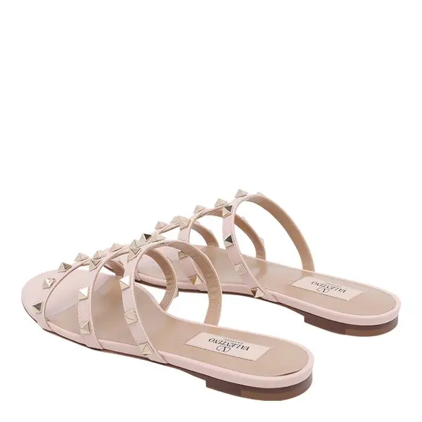 Valentino Garavani Studded Flat Sandals - Pink