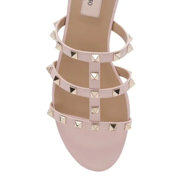 Valentino Garavani Studded Flat Sandals - Pink