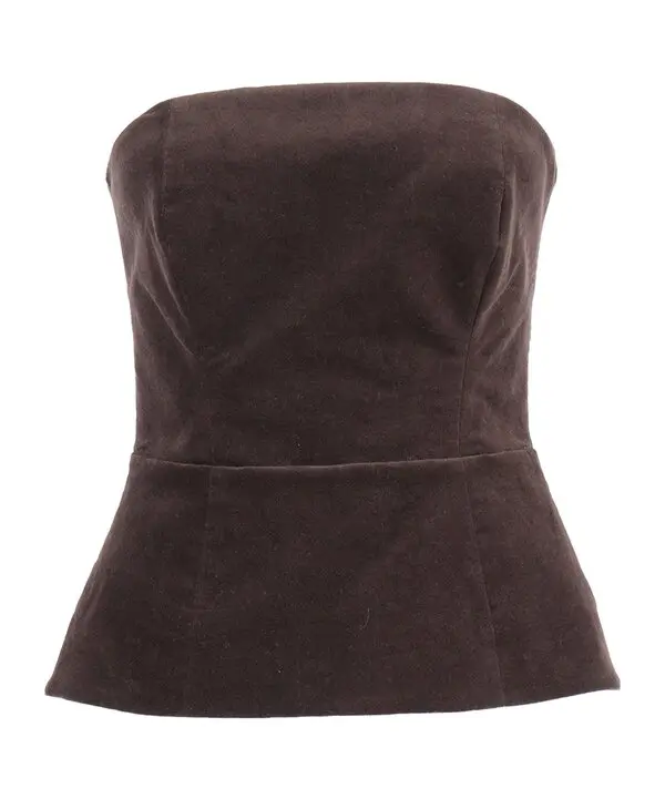 P.a.r.o.s.h Velvet Peplum Top - Black