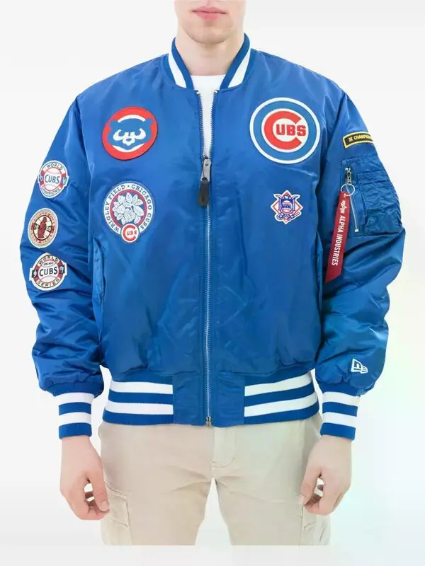 New Era Alpha Industries X Chicago Cubs Patch-detail Bomber Jacket - Blue