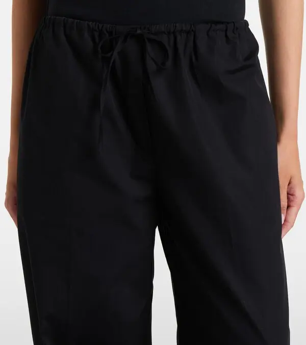 TOTEME Cotton Poplin Wide-leg Pants With Drawstring Cuffs