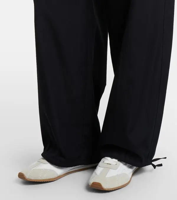 TOTEME Cotton Poplin Wide-leg Pants With Drawstring Cuffs