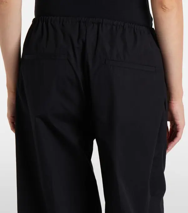 TOTEME Cotton Poplin Wide-leg Pants With Drawstring Cuffs