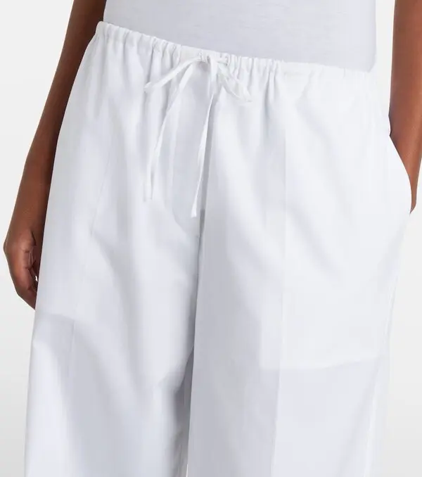 TOTEME Cotton Poplin Wide-leg Pants With Drawstring Cuffs