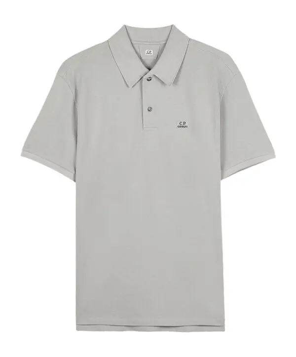 C.P. COMPANY Logo-embroidered Polo Shirt - Gray