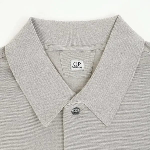 C.P. COMPANY Logo-embroidered Polo Shirt - Gray