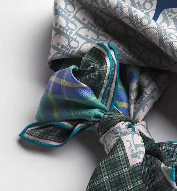 Dior Infini Tartan90 Square Scarf