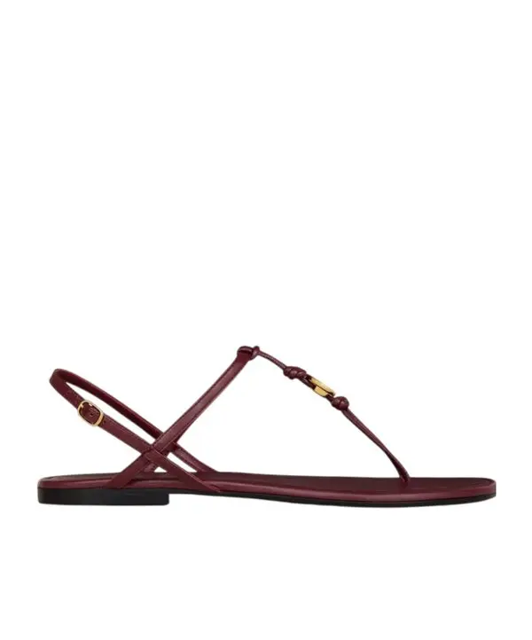 Celine Penny Sandal In Supple Calfskin - Syrah