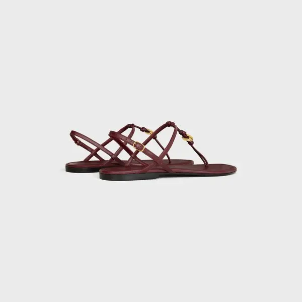 Celine Penny Sandal In Supple Calfskin - Syrah
