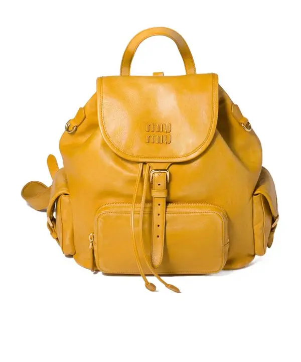 Miu Miu Leather Backpack - Brown