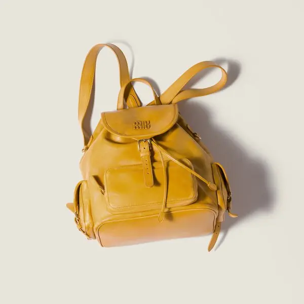 Miu Miu Leather Backpack - Yellow