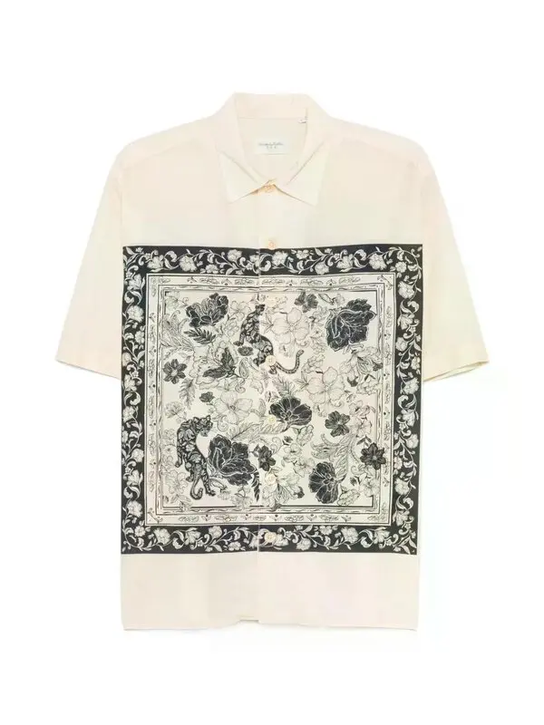 TINTORIA MATTEI 954 Floral-print Short-sleeve Shirt