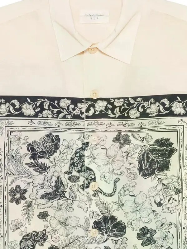 TINTORIA MATTEI 954 Floral-print Short-sleeve Shirt