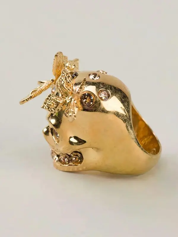 Alexander McQueen Skull And Butterfly Cocktail Ring