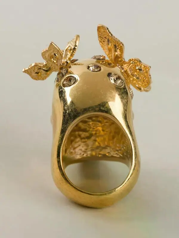 Alexander McQueen Skull And Butterfly Cocktail Ring
