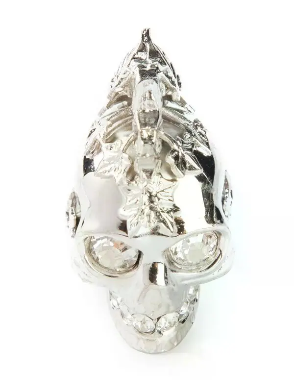 Alexander McQueen Ivy Skull Cocktail Ring - Metallic