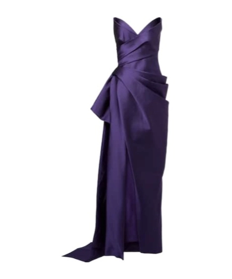 Monique Lhuillier Strapless Draped Mikado Gown - Black