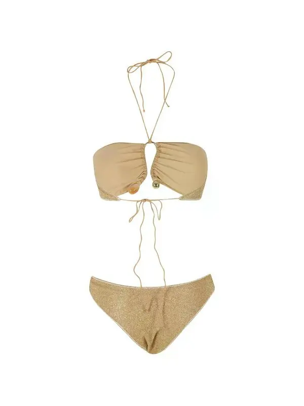 Oseree Metallic-effect Charm-detail Bikini