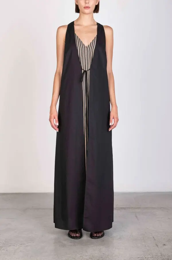 ALYSI Cotton Maxi Dress With V-neck And Drawstring
