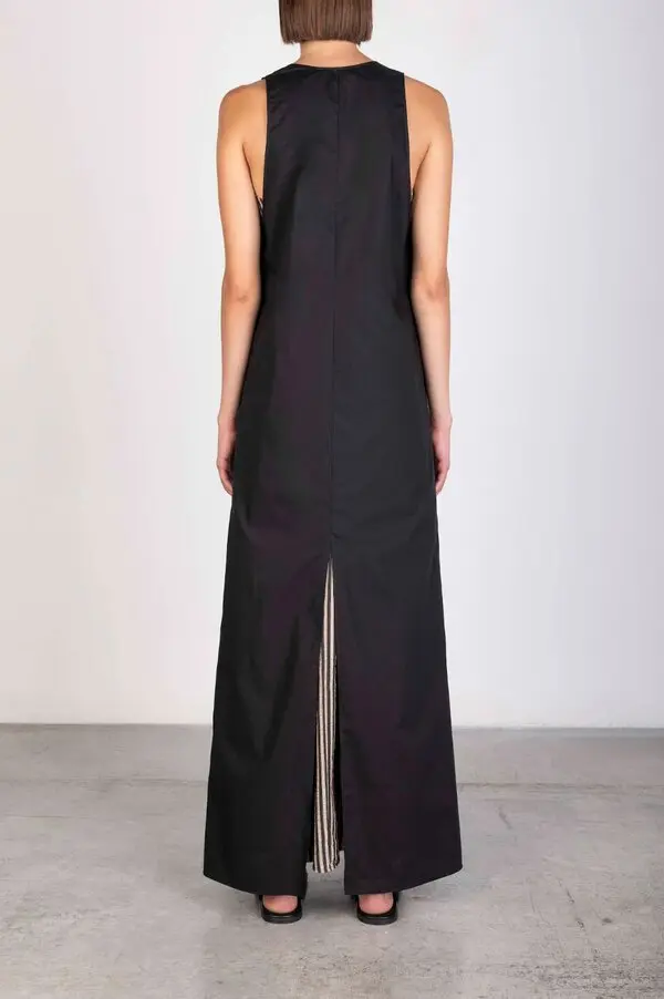 ALYSI Cotton Maxi Dress With V-neck And Drawstring