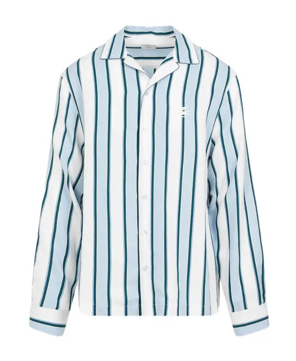Etro Logo Embroidered Striped Shirt