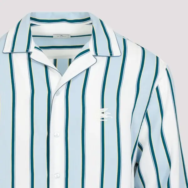 Etro Logo Embroidered Striped Shirt