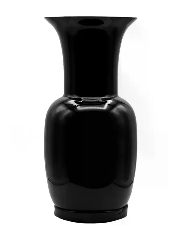 VENINI Opalino Glass Vase - Black