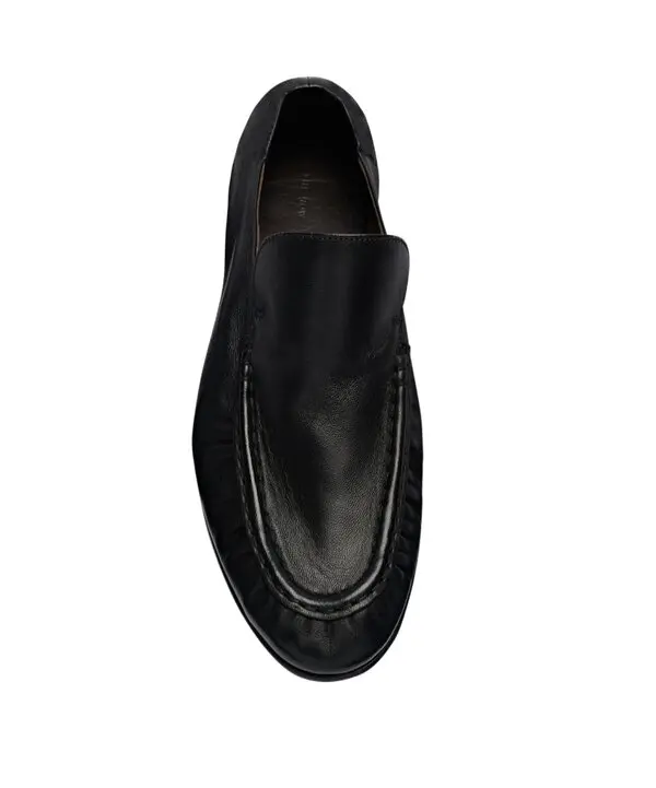 THE ROW Ruched Almond-toe Loafers - Black
