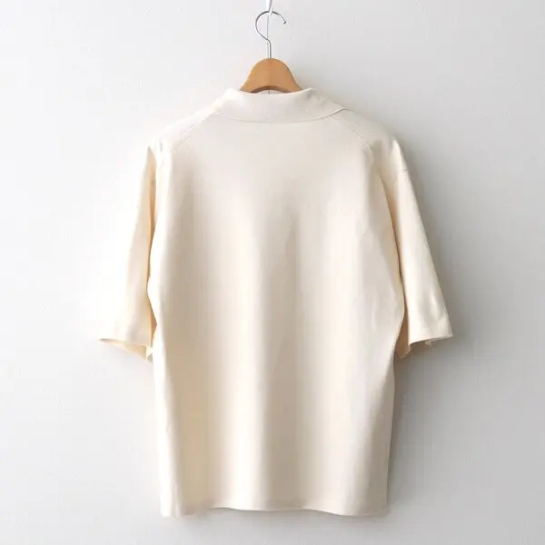 Auralee Open Collar Knit Polo Shirt
