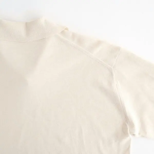 Auralee Open Collar Knit Polo Shirt