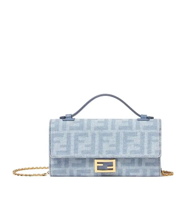 Fendi Baguette Chained Continental Wallet - Light Blue