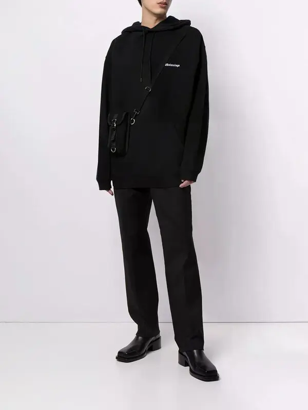 Balenciaga Logo Embroidered Oversized Hoodie