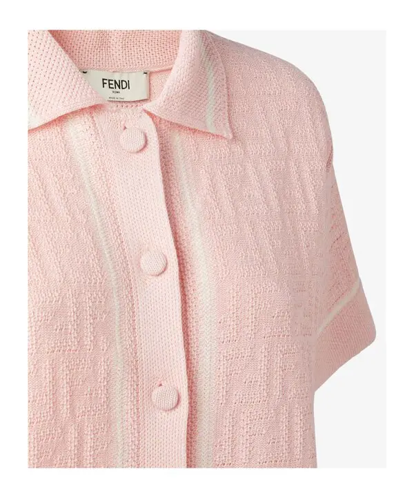 Fendi Ff Crochet Polo Shirt