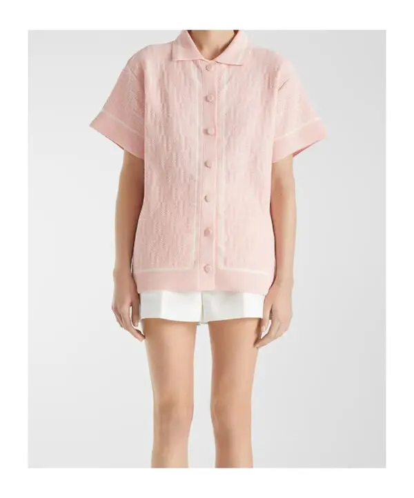 Fendi Ff Crochet Polo Shirt