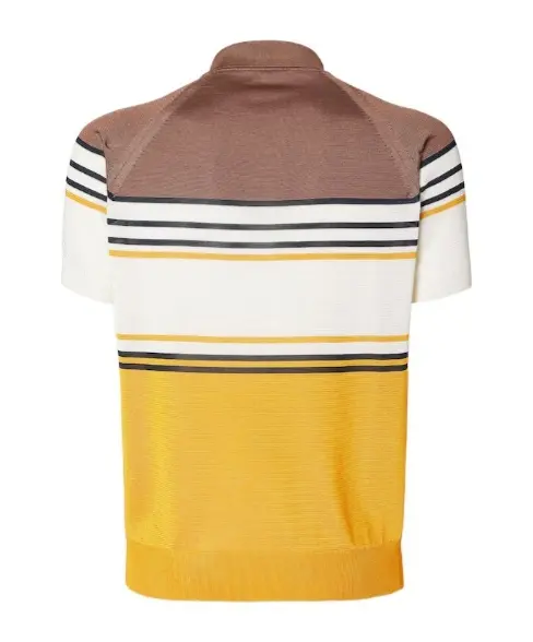 Fendi Short Sleeved Striped Polo Shirt