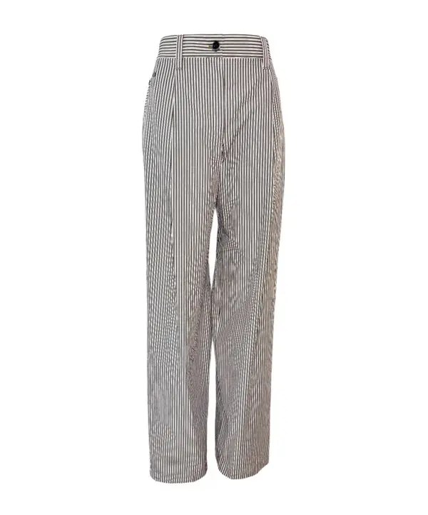 Brunello Cucinelli Striped Trousers With Belt Loops