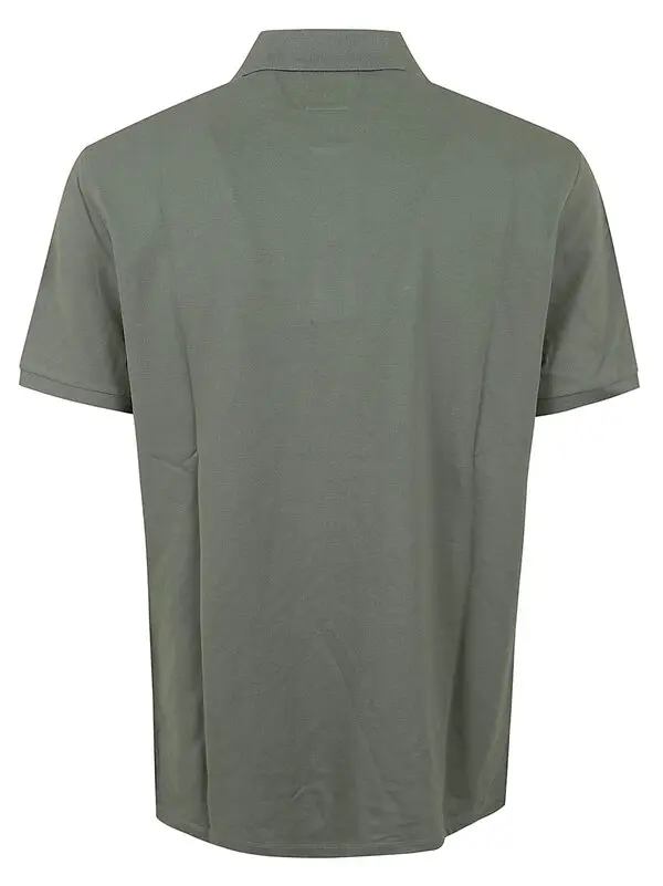 C.P. COMPANY Logo Patch Short Sleeved Polo Shirt - Gray