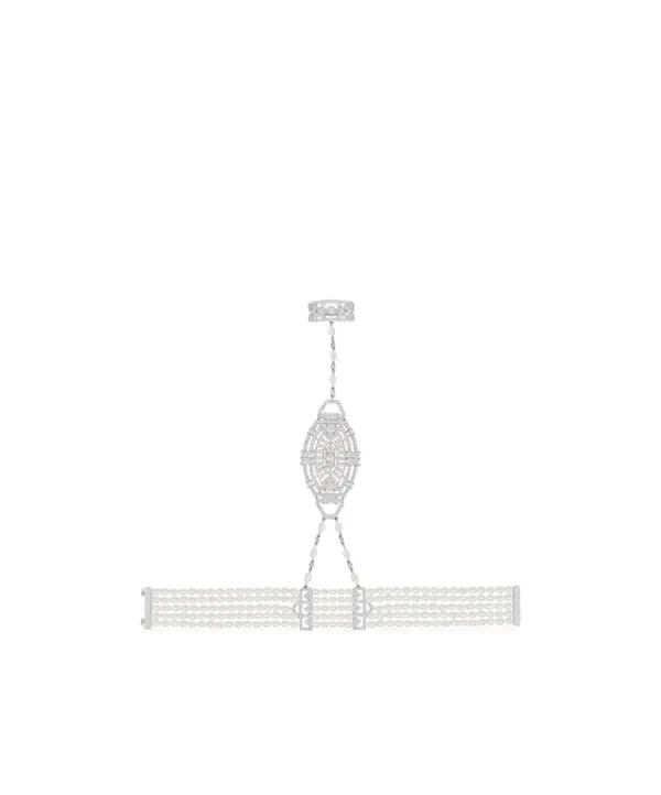 APM MONACO Pearl And Diamond Bracelet Ring - White