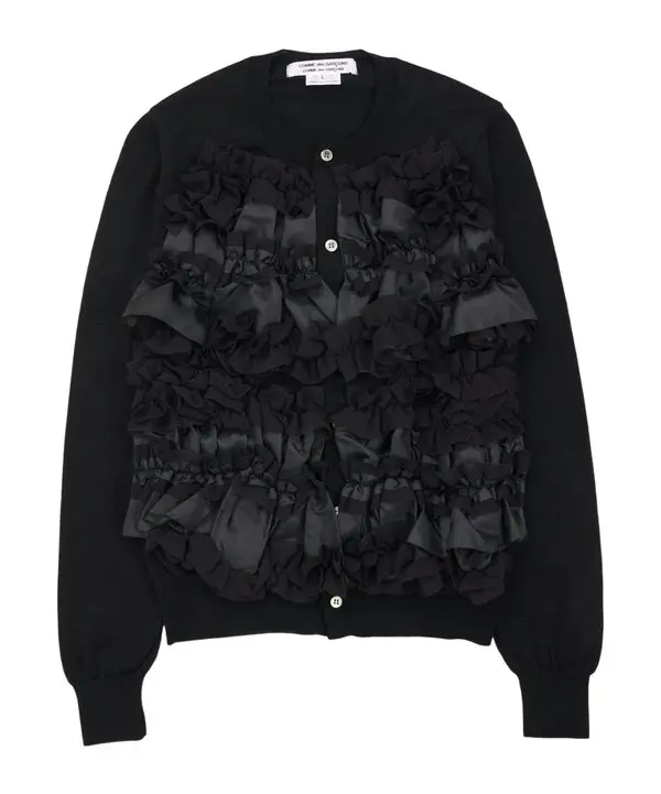 Comme Des Garçons Ruffle Cardigan - Black