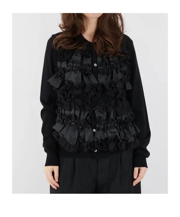Comme Des Garçons Ruffle Cardigan - Black