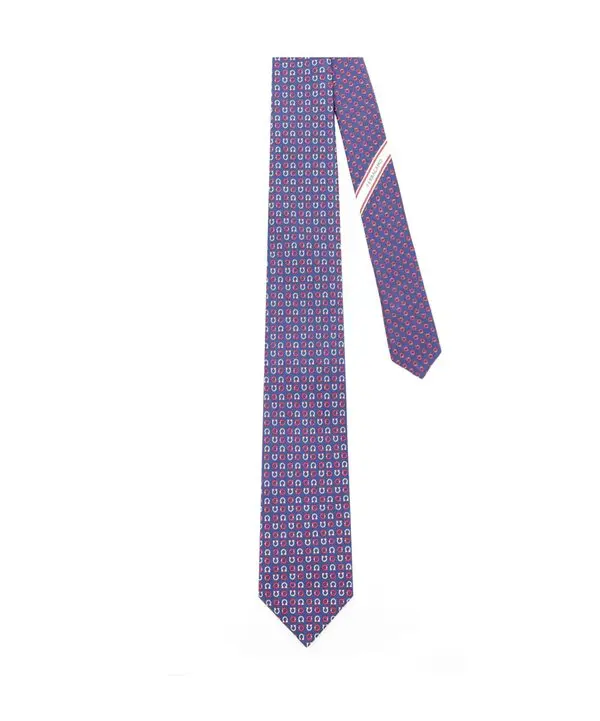 FERRAGAMO Geometric Motif Silk Tie
