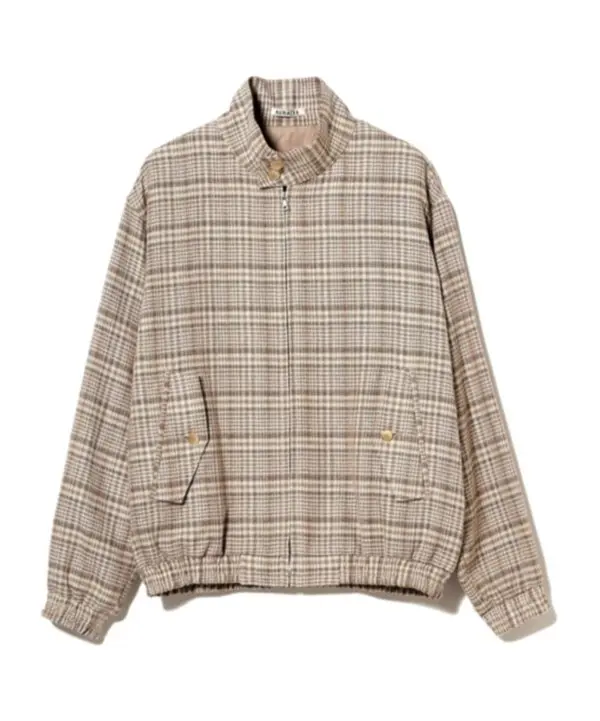 Auralee Plaid Long Sleeve Casual Jacket