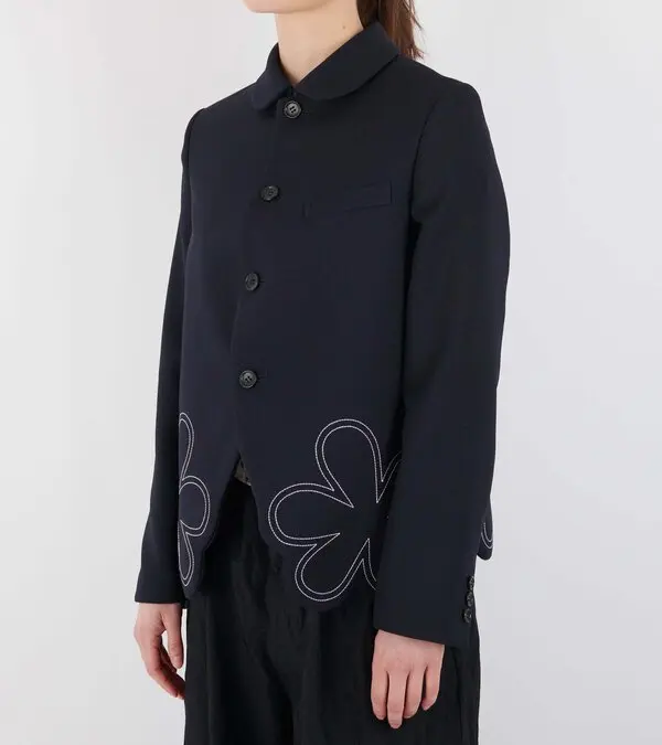 Comme Des Garçons Flower Hem Blazer