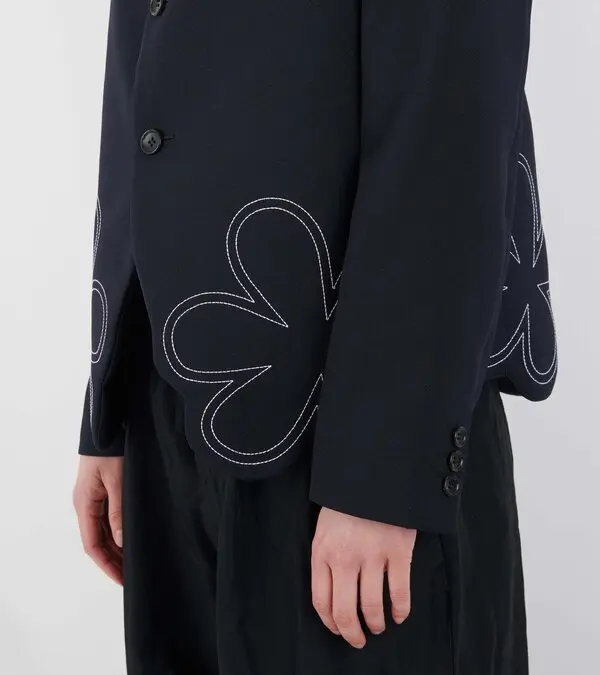 Comme Des Garçons Flower Hem Blazer