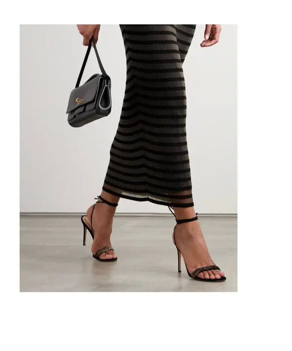 GIANVITO ROSSI Embellished Suede Sandals